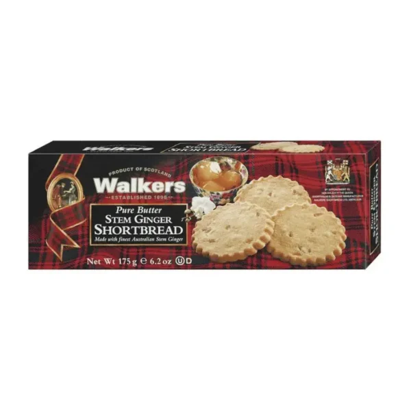 Walkers Stem Ginger Shortbread 175g - Grumpy's company